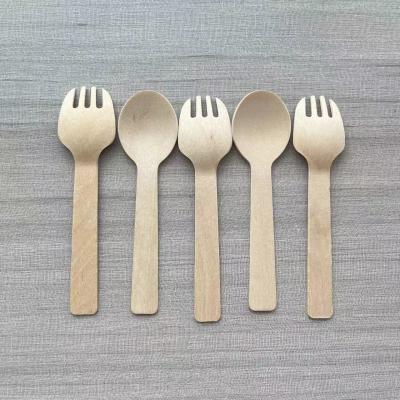 China Customized Logo Printed Mini Wooden Spoon for Ice Cream Biodegradable and Eco-Friendly for sale