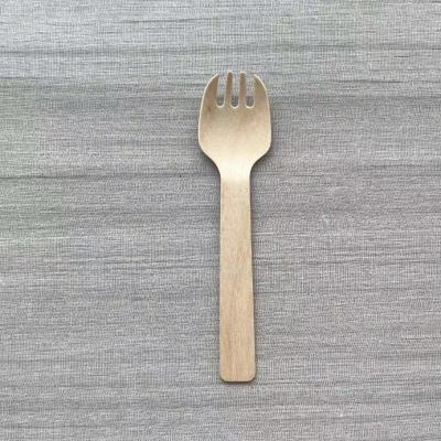 China Natural Biodegradable Disposable Wooden Cutlery Set 15.8cm Birch Spoon Fork Knife Bulk for sale