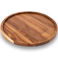 China Natural Wood Steak Plate 30cm Cutting Board Slate Baking Serving Tray Biodegradable for sale
