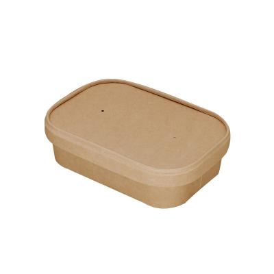 China Disposable 500ml Kraft Take Away Lunch Box Eco Friendly Food Container for Fast Food for sale