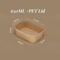 China Biodegradable 650ml Kraft Paper Takeaway Food Box Custom Logo Eco Friendly Disposable for sale