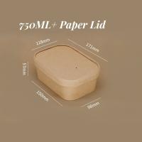 China Custom Printed 750ml Kraft Lunch Fast Food Paper Box 0.500kg Gross Weight for sale