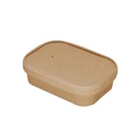 China 1000ml Kraft Lunch Box Takeaway Food Containers with Lid Custom Printed Eco Friendly for sale