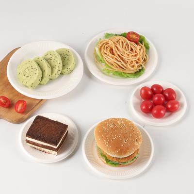 China 100% Biodegradable 6in 7in Sugarcane Bagasse Pulp Plate Disposable Eco Friendly Party Dinnerware for sale