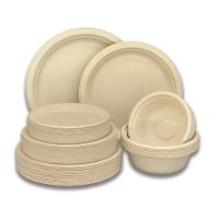 China 100% Biodegradable 6in 7in Sugarcane Bagasse Pulp Plate Disposable Eco Friendly Party Dinnerware for sale