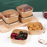 China Disposable Kraft Paper Salad Bowl 500ml-1000ml for Takeaway Food Container Eco Friendly Custom Logo for sale