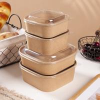 China Disposable Kraft Paper Salad Bowl 500ml-1000ml for Takeaway Food Container Eco Friendly Custom Logo for sale