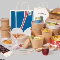 China Eco-Friendly Natural Kraft Paper Lunch Box Custom Logo Takeaway Food Container 500ml for sale
