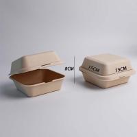China Disposable Paper Box Biodegradable Sugarcane Bagasse Burger Box Sustainable Packaging for sale
