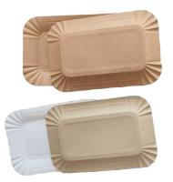 China Kraft Paper Disposable Food Containers Snack Sushi Plate 1000pcs per Carton 2.9g Net Weight for sale