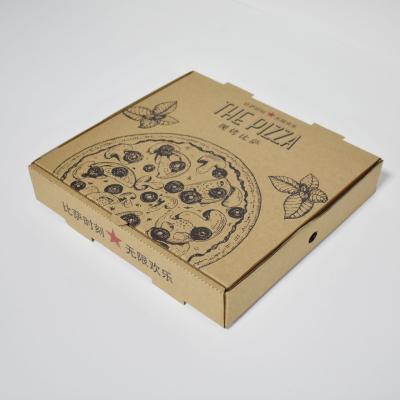 China Kraft Corrugated Cardboard Pizza Box 40x35x15cm Custom Logo Eco-Friendly Disposable for sale