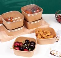 China Customizable Disposable Kraft Paper French Fries Box 500ml-1000ml with Paper Lid for Takeaway Food for sale