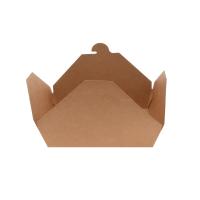 China Kraft Food Grade Paper Lunch Box 750ml Disposable Takeaway Fast Food Packaging Box for sale