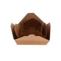 China Kraft Food Grade Paper Lunch Box 750ml Disposable Takeaway Fast Food Packaging Box for sale