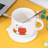 China Circular Ceramic Warm Cup Return Refunds for Office 55 Degree Intelligent Cartoon Cup for sale