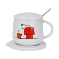China Circular Ceramic Warm Cup Return Refunds for Office 55 Degree Intelligent Cartoon Cup for sale