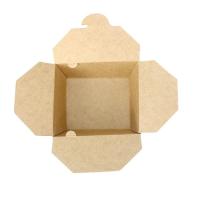 China Disposable Kraft Paper Lunch Box Leak Grease Resistant Food Container for Restaurant Catering 500ml for sale