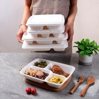 China Biodegradable Paper Lunch Box 17.8cm x 11cm Eco-Friendly Disposable Takeaway Container for sale