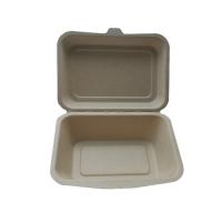 China Biodegradable Sugarcane Bagasse Lunch Box 7x5 Inch 500-1000ml Eco-Friendly Disposable Food Container for sale