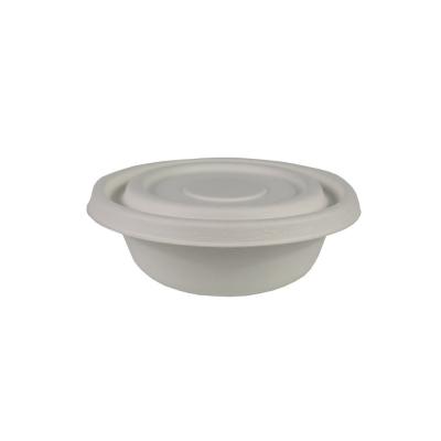 China Customized 500ml Bagasse Bowl Lid Eco Friendly Disposable Sugarcane Pulp Food Container for Household Outdoor for sale