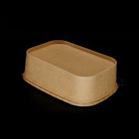 China Disposable Food Grade Microwavable Kraft Paper Lunch Box 500ml-1000ml with Plastic Lid for sale