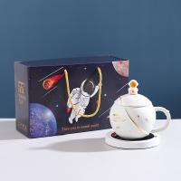 China Ceramic 55 Degree Thermostat Cup Set 430ml with Lid and Spoon Custom Logo Eco-Friendly Warm Cup for sale