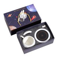 China Ceramic 55 Degree Thermostat Cup Set 430ml with Lid and Spoon Custom Logo Eco-Friendly Warm Cup for sale