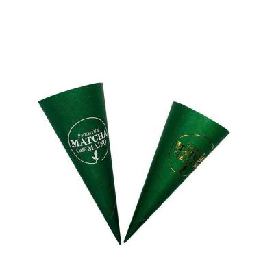 China Custom Logo Cone Shaped Ice Cream Paper Holder 1000pcs Food Grade Eco Friendly Disposable Sleeving Cup for sale