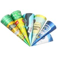 China Custom Logo Cone Shaped Ice Cream Paper Holder 1000pcs Food Grade Eco Friendly Disposable Sleeving Cup for sale