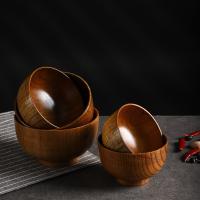 China Round Wooden Bowl Anti Scalding Thickened Design 10000 MOQ Food Grade for Restaurants for sale