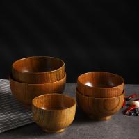 China Round Wooden Bowl Anti Scalding Thickened Design 10000 MOQ Food Grade for Restaurants for sale