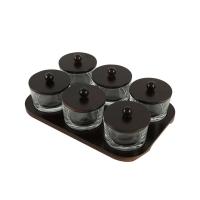 China Wood Bamboo Glass Fruit Plate Creative Snack Tray 10000pcs MOQ for sale