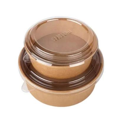 China Disposable Kraft Paper Soup Salad Bowl 12oz Takeaway Lunch Box for Fried Rice Fast Food for sale