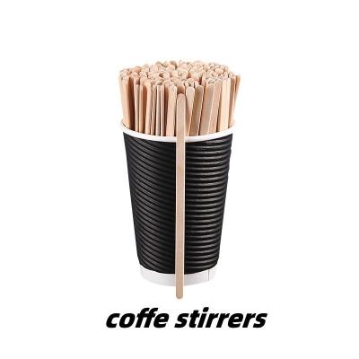China Eco-Friendly Wood Coffee Stirrer 14cm 19cm Biodegradable Disposable Stir Sticks for sale