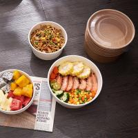 China Eco Friendly Disposable Kraft Paper Salad Bowl 12oz with PET Clear Lid Take Away for sale