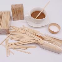China Wooden Coffee Stir Stick 125x9x1mm Natural Bamboo Stirrer for Coffee Shop 100pcs per Bag for sale