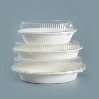 China Disposable Round Sugarcane Bagasse Pulp Salad Food Bowls with Lids 12oz 16oz for sale
