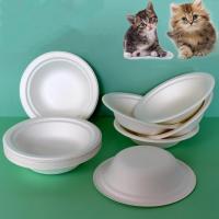China Disposable Cat Bowl 220ml Eco Friendly Biodegradable Paper Pet Food Bowl for Outdoor Use for sale