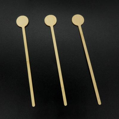 China Disposable Bamboo Coffee Stirrer Round Head 14cm 17cm Eco Friendly Biodegradable for sale