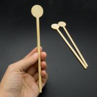 China Disposable Bamboo Coffee Stirrer Round Head 14cm 17cm Eco Friendly Biodegradable for sale