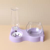 China Pet Water Bottle Double Bowl Feeding Cup 550ml Food Grade Portable Dog Water Dispenser for sale