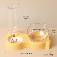 China Pet Water Bottle Double Bowl Feeding Cup 550ml Food Grade Portable Dog Water Dispenser for sale