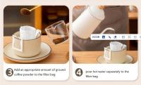 China 7.5x9cm Disposable Hanging Ear Coffee Filter Paper Bag for Portable Brewing 100pcs for sale