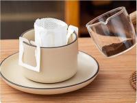 China 7.5x9cm Disposable Hanging Ear Coffee Filter Paper Bag for Portable Brewing 100pcs for sale