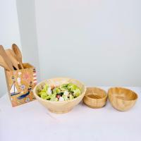 China Natural Bamboo Bowls Custom Logo Reusable Wood Fiber Salad Fruit Flat Bottom Bowl 10000 MOQ for sale