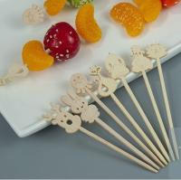China Custom Size Logo Bamboo Skewers Biodegradable Disposable Dessert Cake Fruit Stick 10000pcs for sale