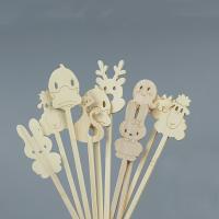 China Custom Size Logo Bamboo Skewers Biodegradable Disposable Dessert Cake Fruit Stick 10000pcs for sale