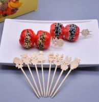 China Custom Size Logo Bamboo Skewers Biodegradable Disposable Dessert Cake Fruit Stick 10000pcs for sale