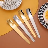 China 304 Stainless Steel Ice Cream Scoop Slender Spoon 18cm Light Luxury Coffee Tea Spoon for sale