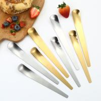 China 304 Stainless Steel Ice Cream Scoop Slender Spoon 18cm Light Luxury Coffee Tea Spoon for sale
